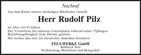 Traueranzeigen Von Rudolf Pilz Mittelbayerische Trauer