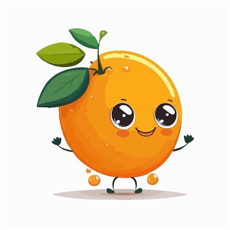 Vector Lindo Estilo De Dibujos Animados Naranja Vector Premium