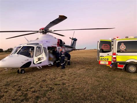 RACQ LifeFlight Rescue Airlifts Man After Workplace Incident LifeFlight