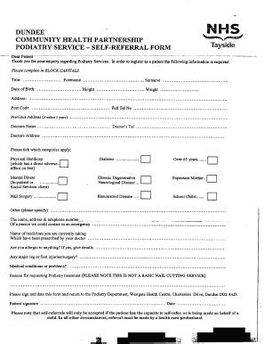 Fillable Online Podiatry Referral Form Westgate Medical Practice Fax