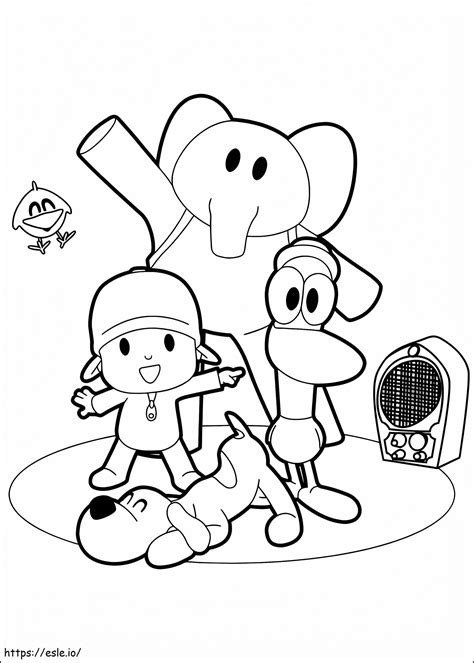 Pocoyó y amigos lindos para colorear
