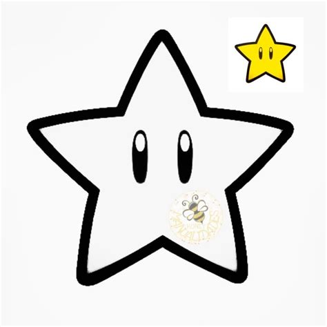 Dibujo Star Estrella Personajes Mario Bross Para Colorear Mario