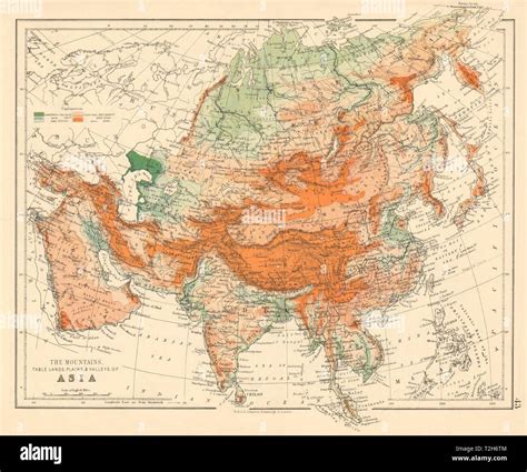 Asia Physical Map Rivers And Mountains