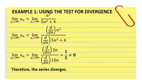divergence test determining if a series converges or diverges owlcation