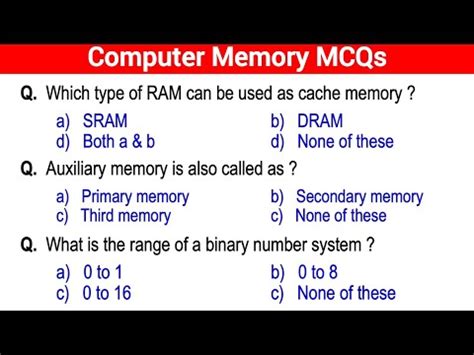 Computer Memory MCQ With Answers YouTube