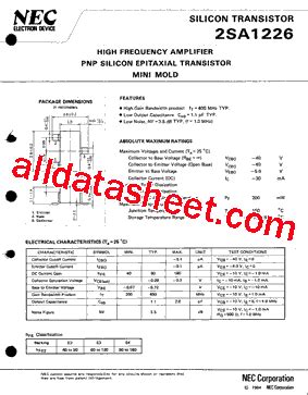 2SA1226 Datasheet PDF NEC