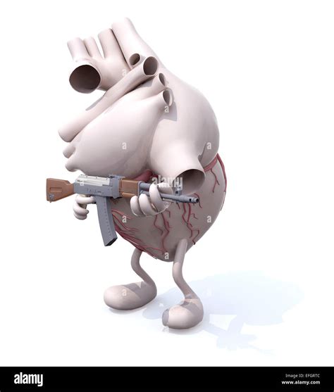 Human Heart With Arms Legs And Rifle 3d Illustration Stock Photo Alamy