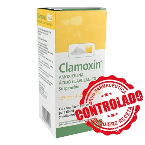CLAMOXIN SUSP FCO 60 ML 125 31 25 MG 5 ML RX Amoxicilina Ácido
