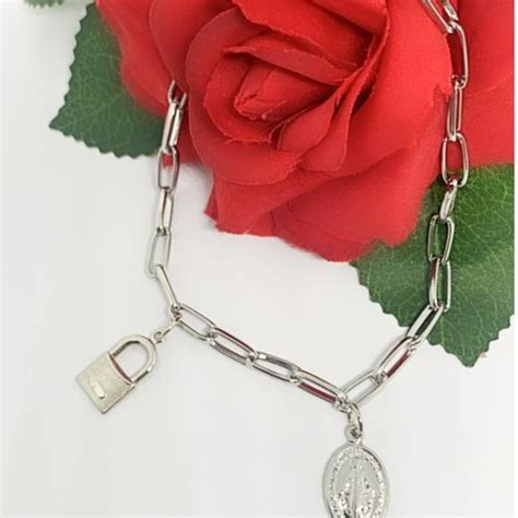 Pulseira Cadeia de Consagração à Nossa Senhora Aço Inox Elo7