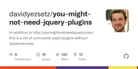 github davidyezsetz you might not need jquery plugins in addition to