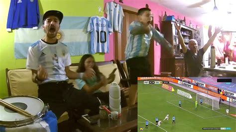 Familia Argentina Reaccionando Argentina Vs Uruguay Eliminatoria Qatar