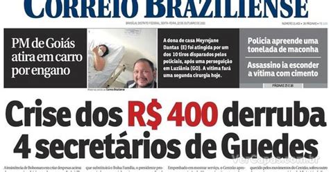 Capa Correio Braziliense Edição Sexta 22 de Outubro de 2021