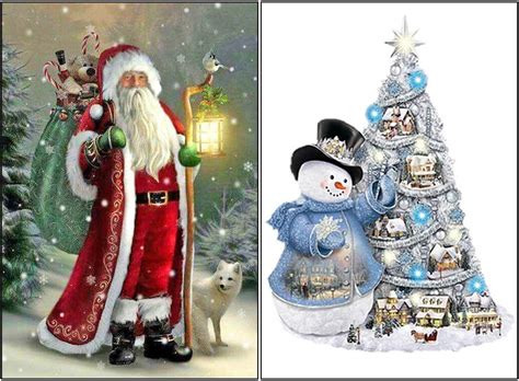 Sopplea 2 Pack 5D Full Drill Christmas Diamond Painting Kit 5D Diamond