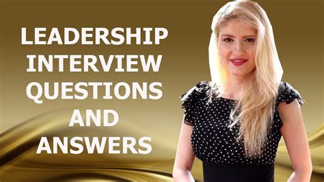 Leadership Interview Questions And Answers Youtube
