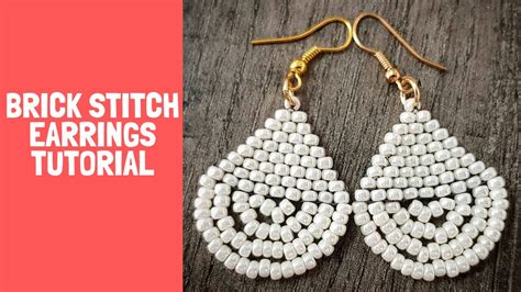 Beaded Brick Stitch TearDrop Earrings DIY Tutorial YouTube