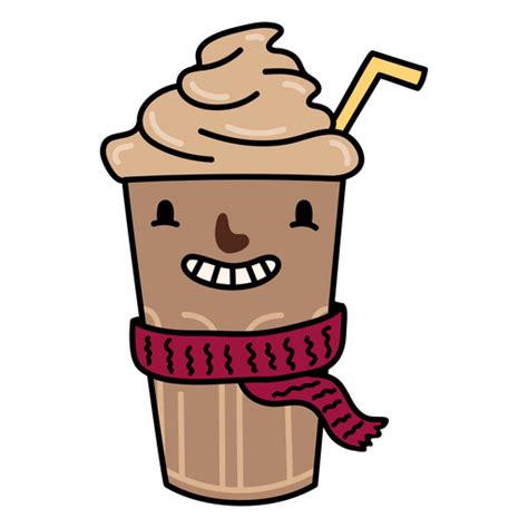 Diseño PNG Y SVG De Taza De Café Cremoso De Dibujos Animados Con