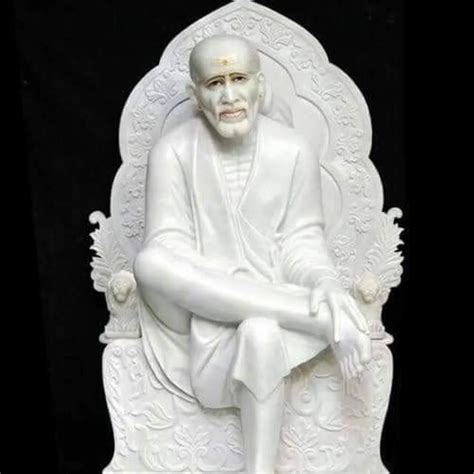 Painted Hindu White Marble Shirdi Sai Baba Statue Sai Baba Murti For