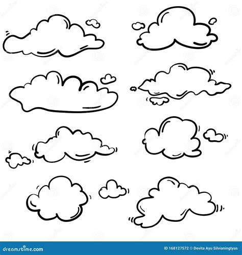 Dibujo En Nube De Doodle Dibujado A Mano En Vector De Estilo De