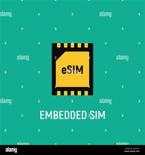 Esim Chip Card Concept Icon Embedded Sim Card Cellular Mobile