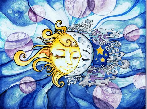 Sun Moon In Love Q Arte De Luna Pintura De Sol Y Soly Luna