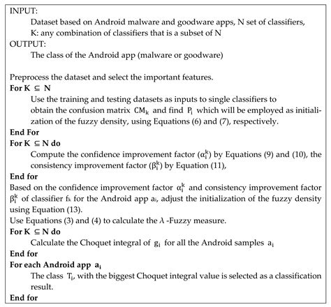 mathematics free full text fuzzy integral based multi classifiers ensemble for android