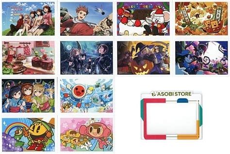 駿河屋 買取集合 ポストカードセット 特製スタンド付き 12枚セット 2023年ver アソビストア プレミアム会員継続記念グッズ
