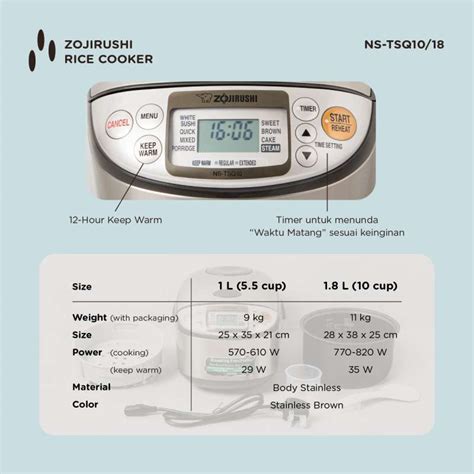 Promo Zojirushi Ns Tsq10 Xj Rice Cooker Digital Fuzzy Logic Stainless