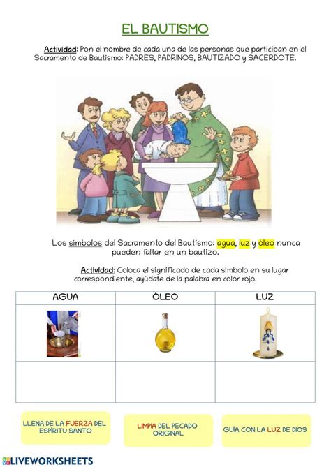 Ejercicio Online De El Bautismo Para 2º Primaria Puedes Hacer Los