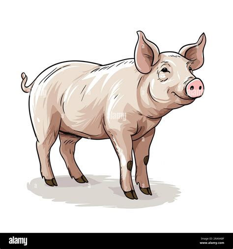 Pig Pig Hand Drawn Illustration Vector Doodle Style Cartoon