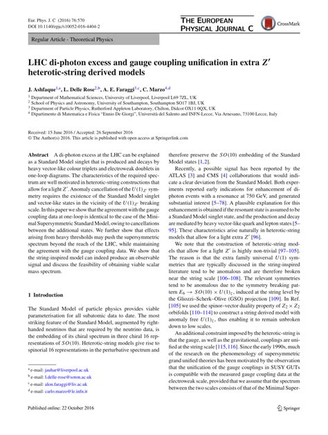 pdf the lhc di photon excess and gauge coupling unification in extra z prime heterotic