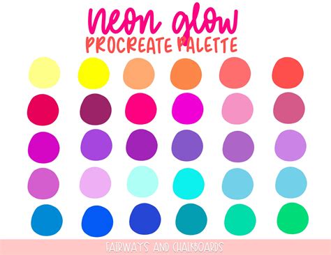 Neon Glow Procreate Color Palette By Teach Simple