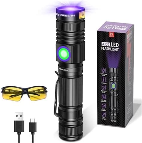DARKBEAM UV Taschenlampe Uv Lampe 395nm Licht USB Aufladbar Woodsche