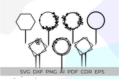 Cake Topper Frame Svg Frames Svg Bundle Graphic By Dianalovesdesign