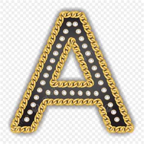 Font Alphabet Typography Vector Hd PNG Images Diamonds Gold Chains A