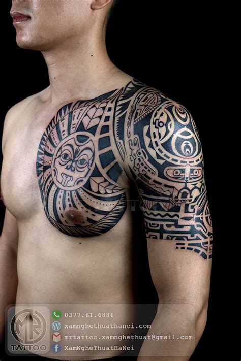 Hình xăm Maori The Rock 0821 Mr TATTOO