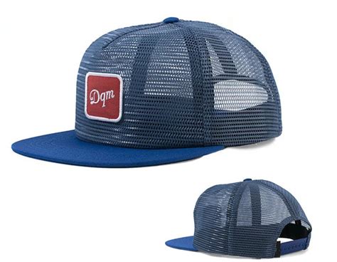 Custom Embroidery Flat Brim Full Mesh Snapback Trucker Hats Cap Buy