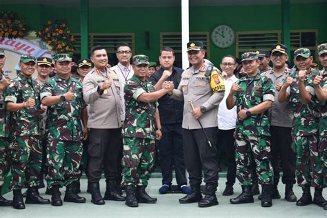 Sambut HUT TNI Ke 77 Kapolresta Sidoarjo Mempersolid Sinergitas TNI