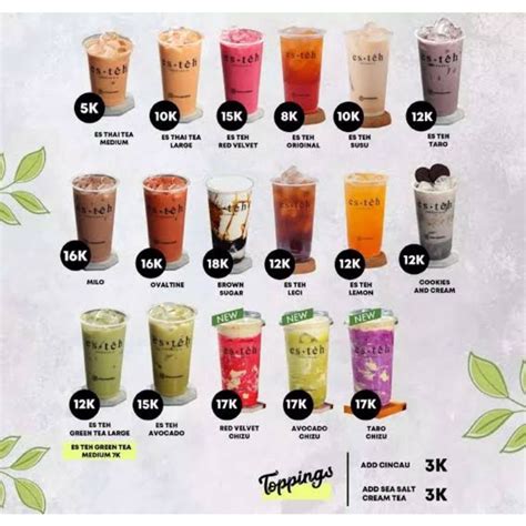 Desain Menu Minuman Kekinian Koleksi Gambar