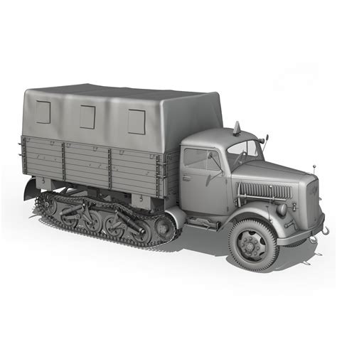 Opel Blitz Maultier Half Truck Cargo Truck 3D Model 79 3ds C4d