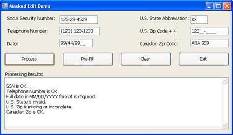the maskedtextbox control