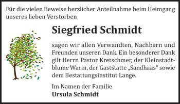 Traueranzeigen Von Siegfried Schmidt Trauer Nordkurier