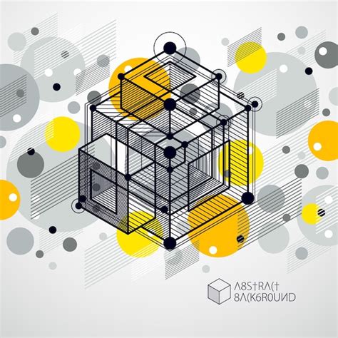 Patrón de vector geométrico de moda fondo amarillo de malla de cubo