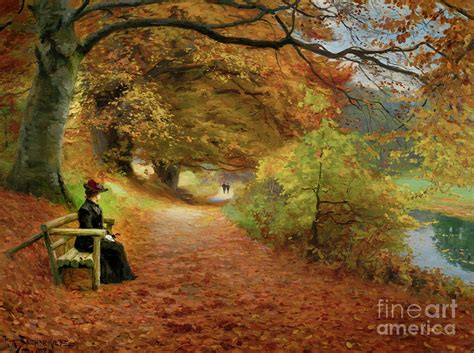Wooded Path In Autumn By Hans Andersen Brendekilde Photograph By Carlos
