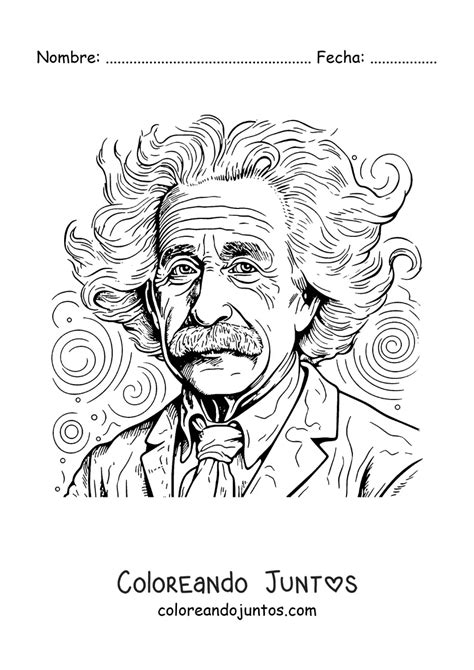 Retrato Realista De Albert Einstein Coloreando Juntos The Best