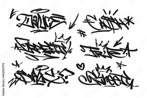 Graffiti With Letters Bright Lettering Tags In The Style Of Graffiti