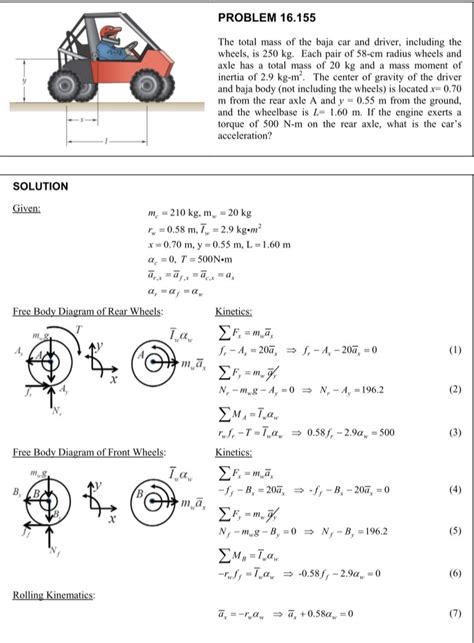 PROBLEM 16 155 The Total Mass Of The Baja Car And Driver Including The