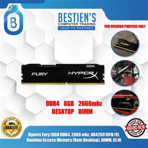 Hyperx Fury 8GB DDR4 2666 Mhz HX426C16FB 8 Random Access Memory