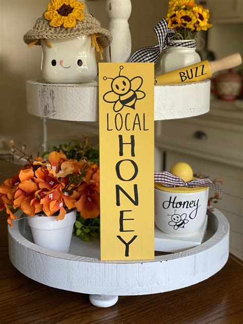 9 Honey Bee Local Honey Sign Honey Bee Tier Tray Decor Etsy