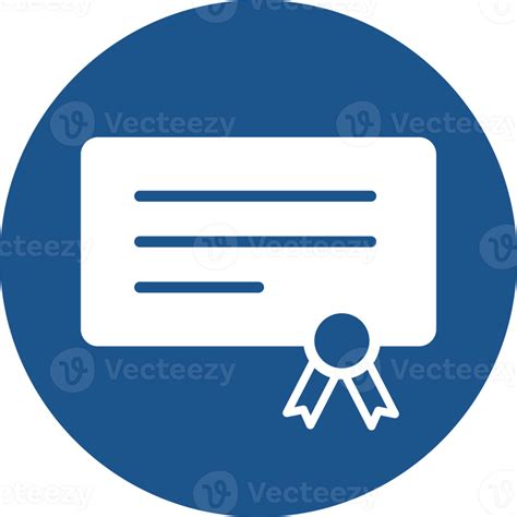 Certificate Icons Design In Blue Circle Png