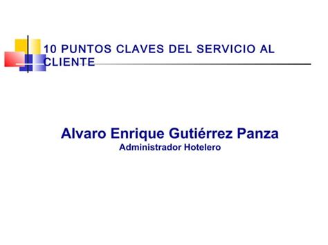 Servicio Al Cliente Puntos Claves Ppt